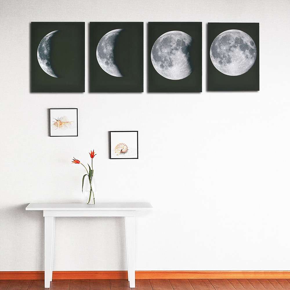 Moon Phases Canvas Set (4x Canvases)
